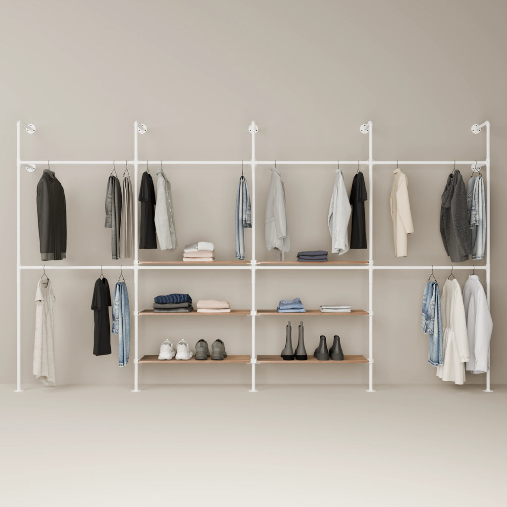 KIM DOUBLE 4 OAK – 6 center shelves | white – pamo. design