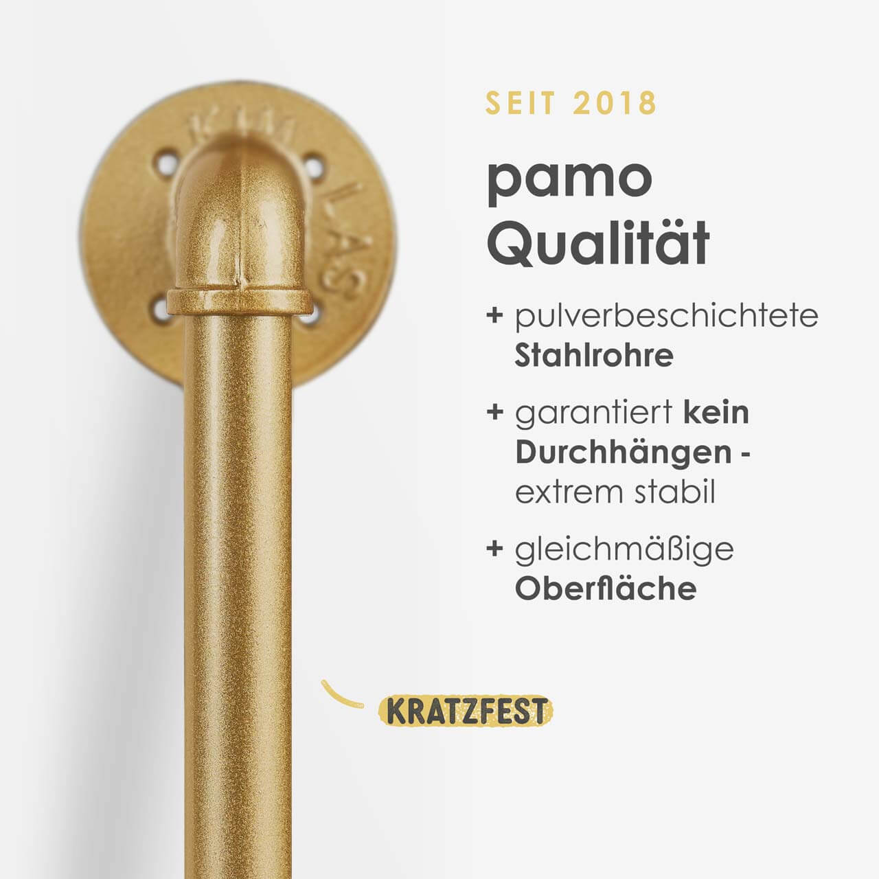 KIM III DOUBLE Gold | Gold garment rack – pamo. design